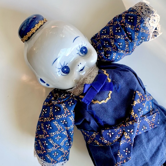 Vintage | Toys | Rare Vintage Chinese Delft Blue Porcelain Boy Kewpie ...